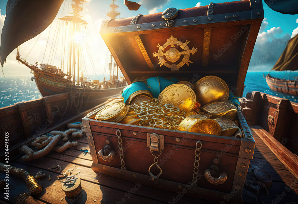 open treasure chest. sketch art for artist creativity and inspiration ...