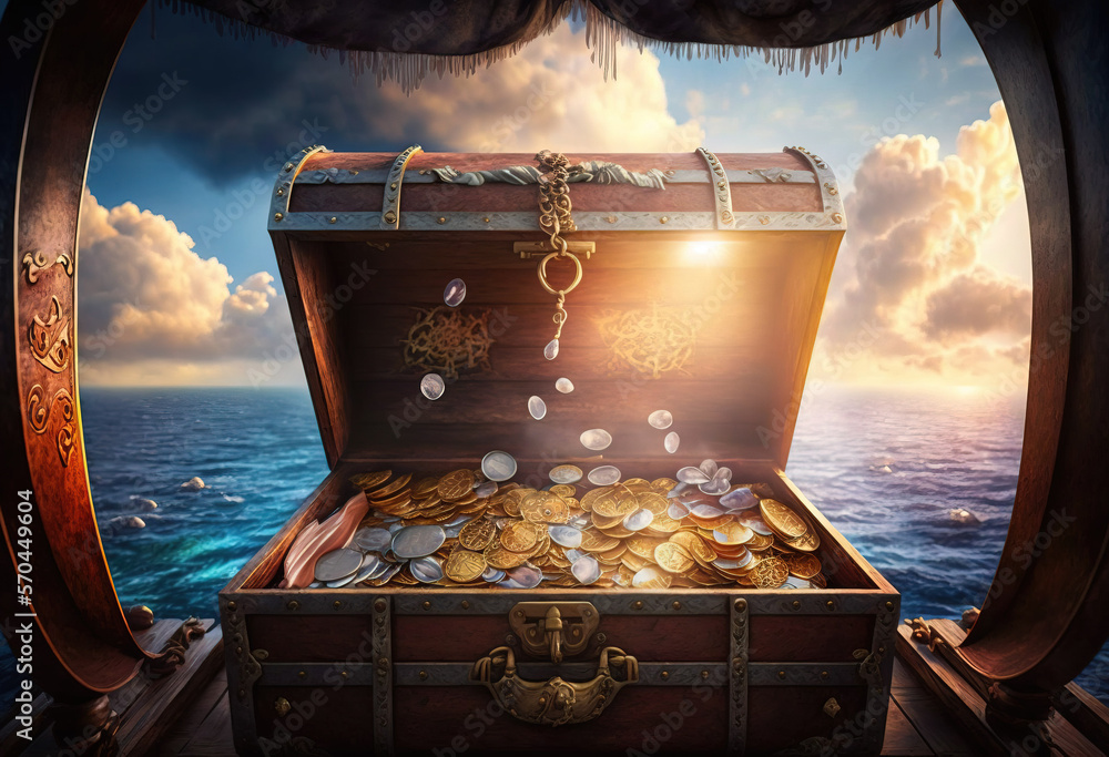 open treasure chest. sketch art for artist creativity and inspiration ...