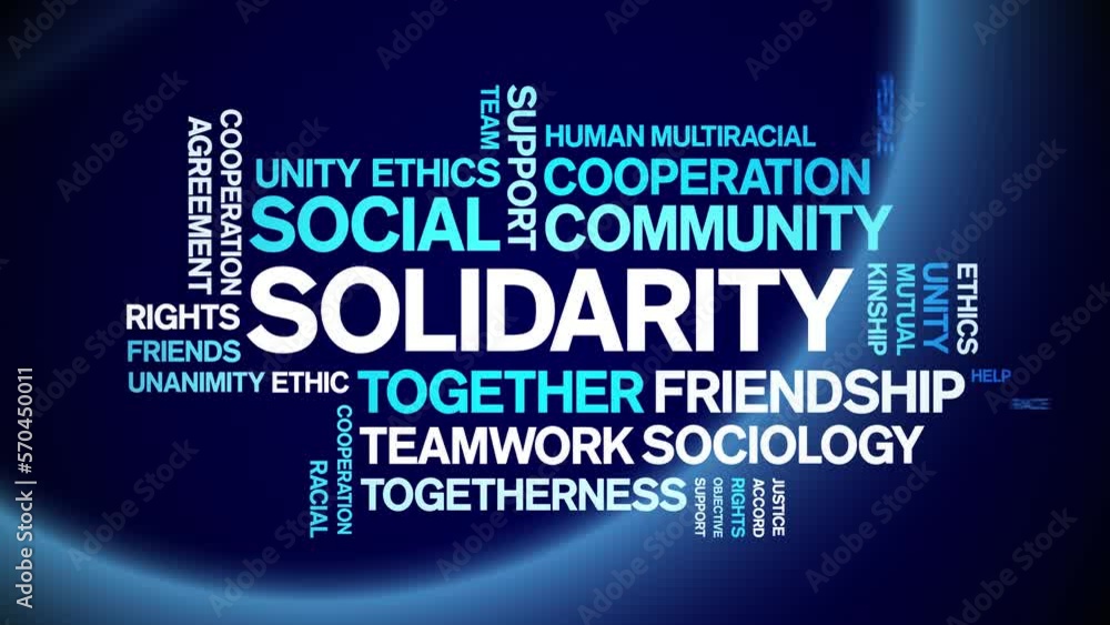 Solidarity animated tag word cloud;text design animation kinetic ...