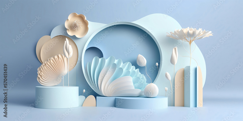 elegant showroom background with a minimal stage podium platform and ...