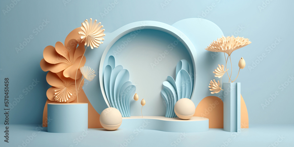 elegant showroom background with a minimal stage podium platform and ...