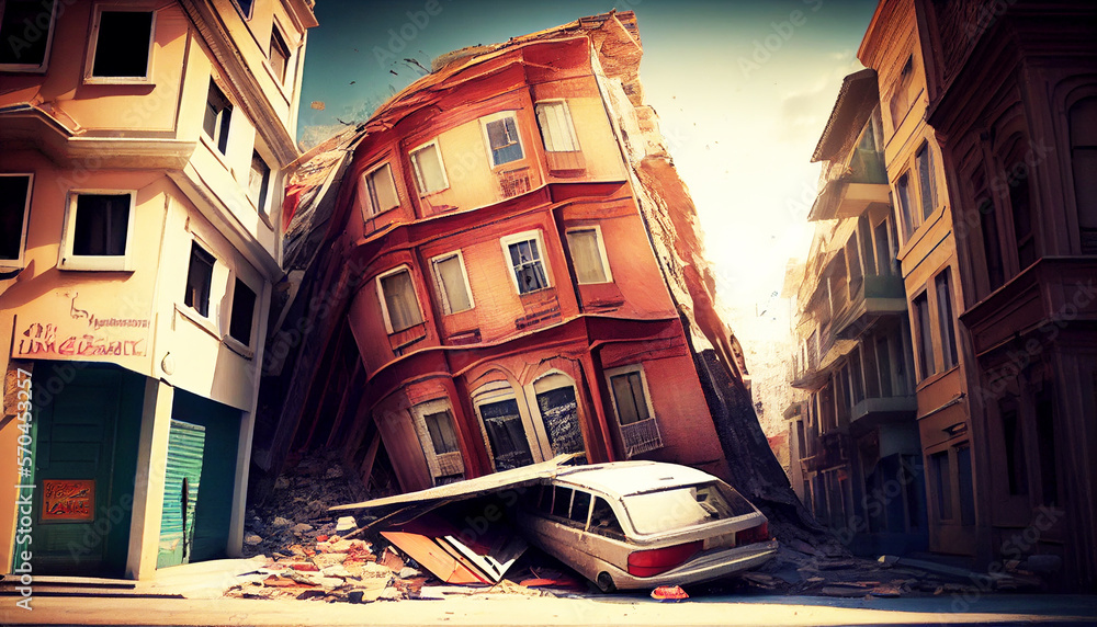 Turkey flag with Turkey earthquake. Two major earthquakes in eastern ...