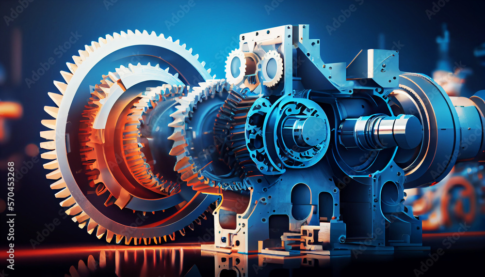 gear wheel on the circuit board. Illustration hi-tech, engineering, and ...