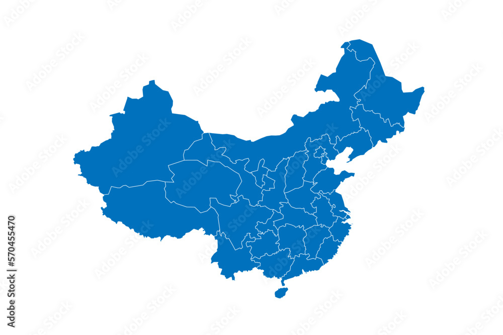 China political map of administrative divisions - provinces, autonomous ...