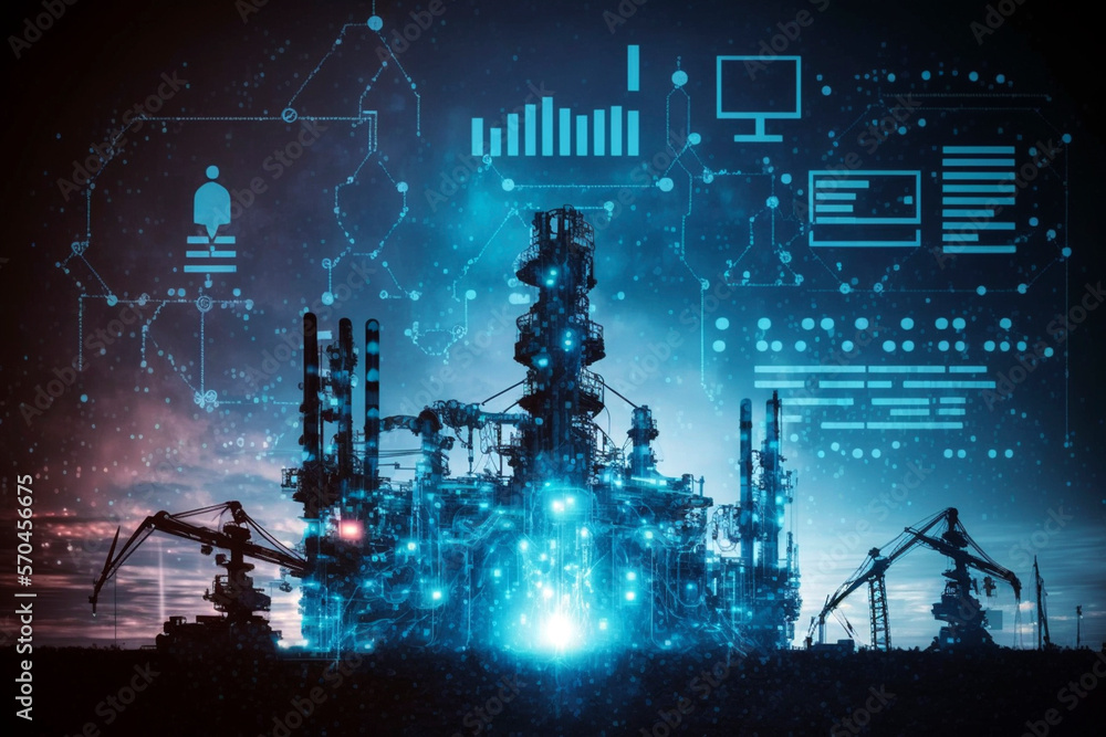 Oil gas industry business. Created with generative Ai technology Stock ...