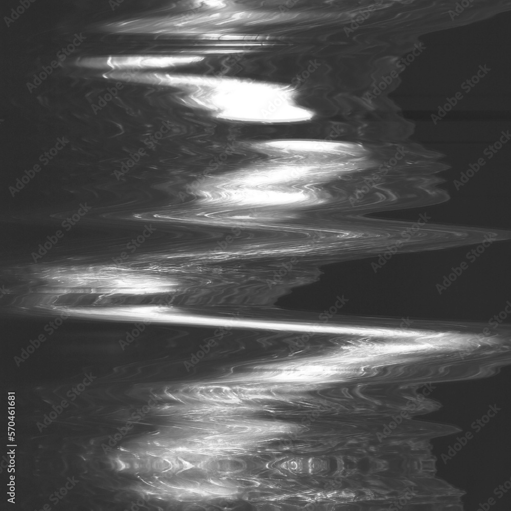 Horizontal distortion of broken video image on black background, VHS ...