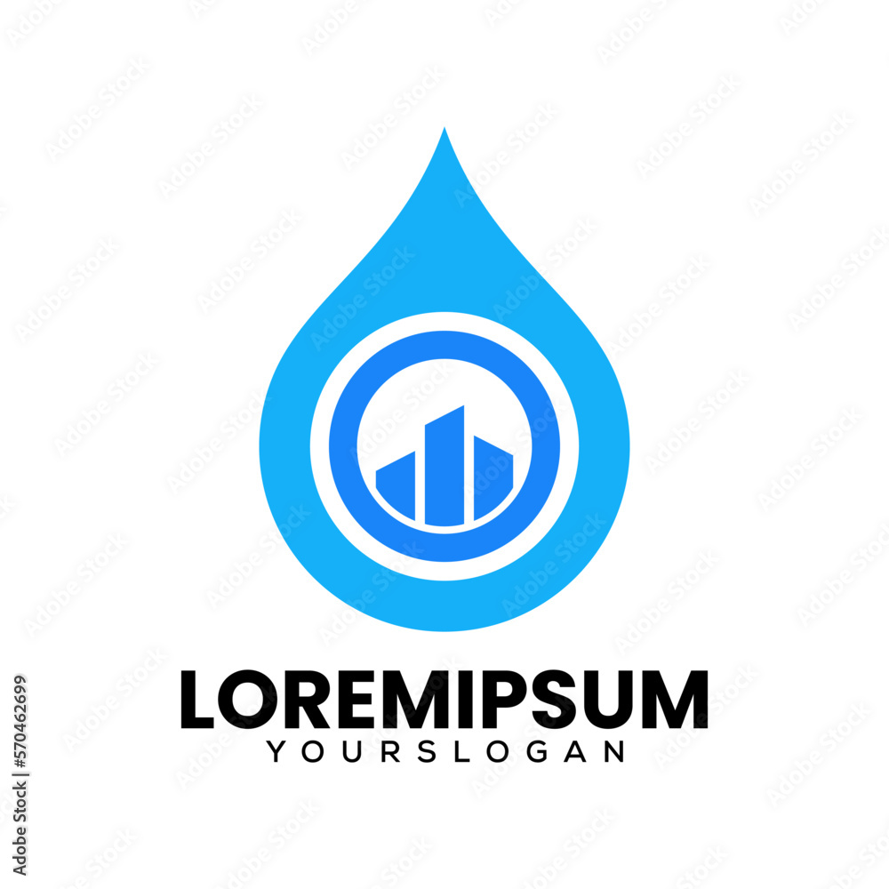 water and building logo design vector Stock Vector | Adobe Stock