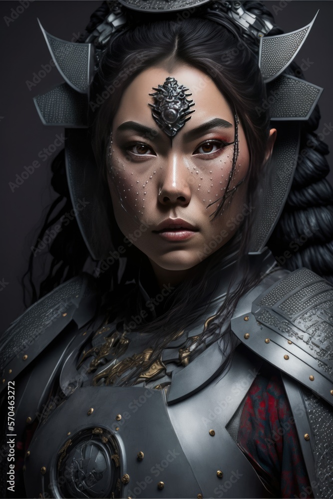 Futuristic Female Samurai Warrior, AI Generated Image of a Japanese ...