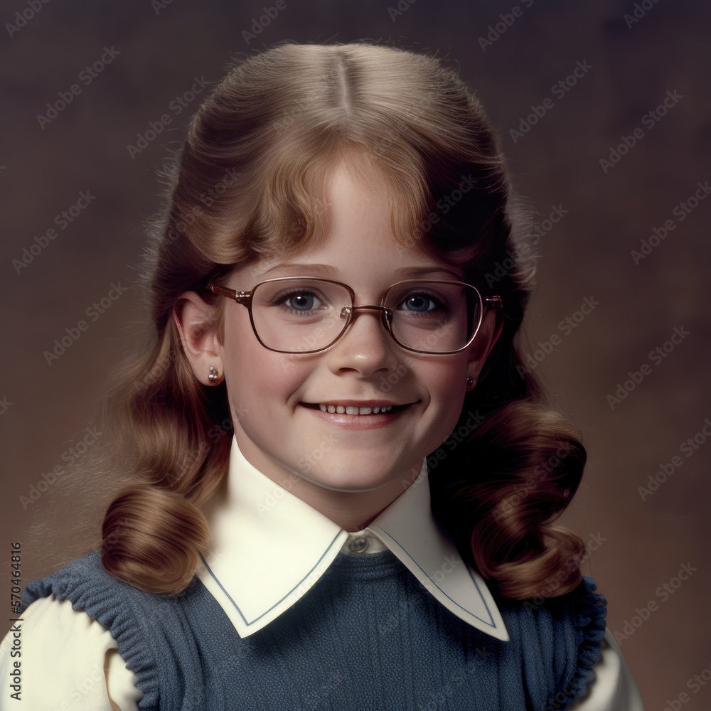 80s Elementary School Class Picture of a Girl, AI Generated Class Photo ...