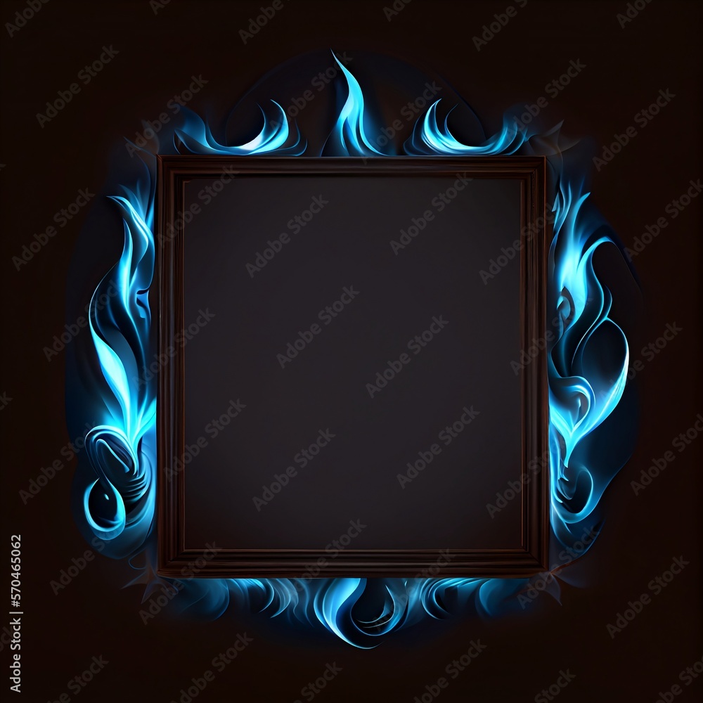 A Electric Blue Fire Flame Blazing on a Dark Background, Fierce and ...
