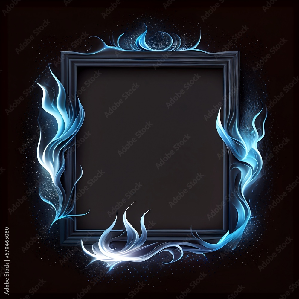 A Electric Blue Fire Flame Blazing on a Dark Background, Fierce and ...