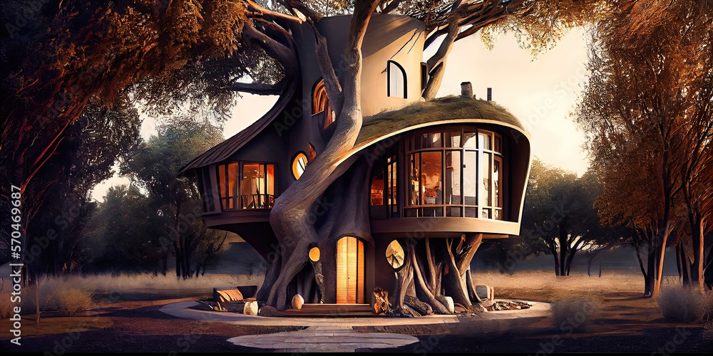 Whimsical wooden treehouse - an adventurous designer treehouse with ...