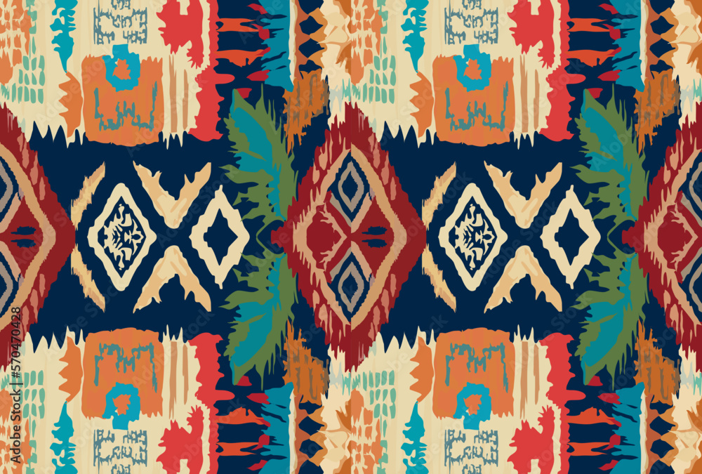 Seamless pattern of traditional African American tribal or Indian ...