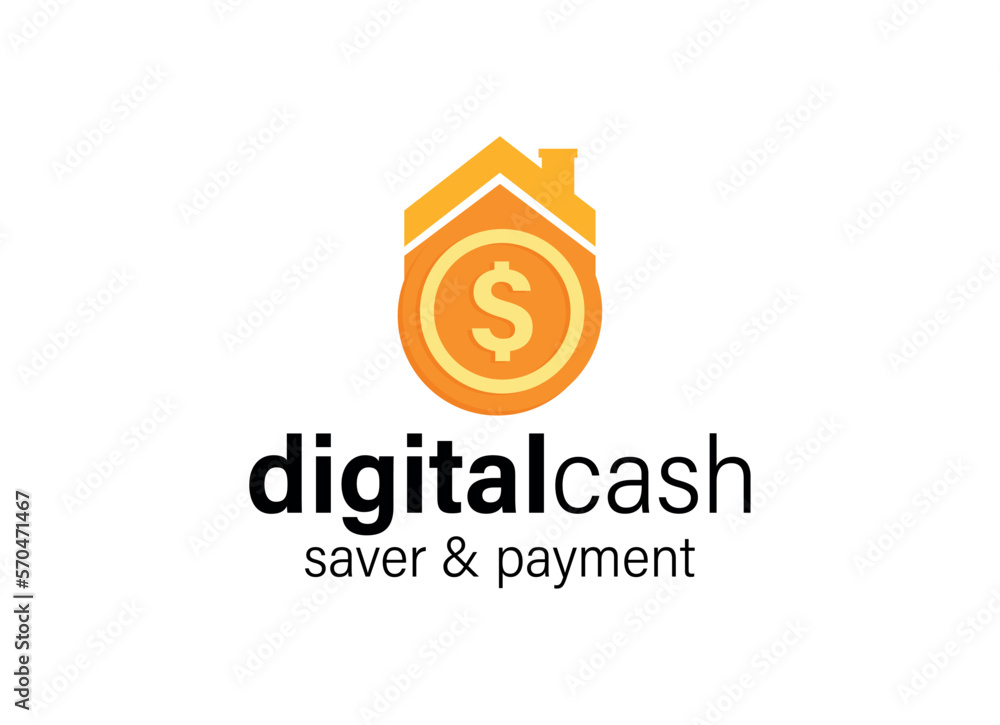 Digital Cash Money Logo Design Template Download Stock Vector | Adobe Stock