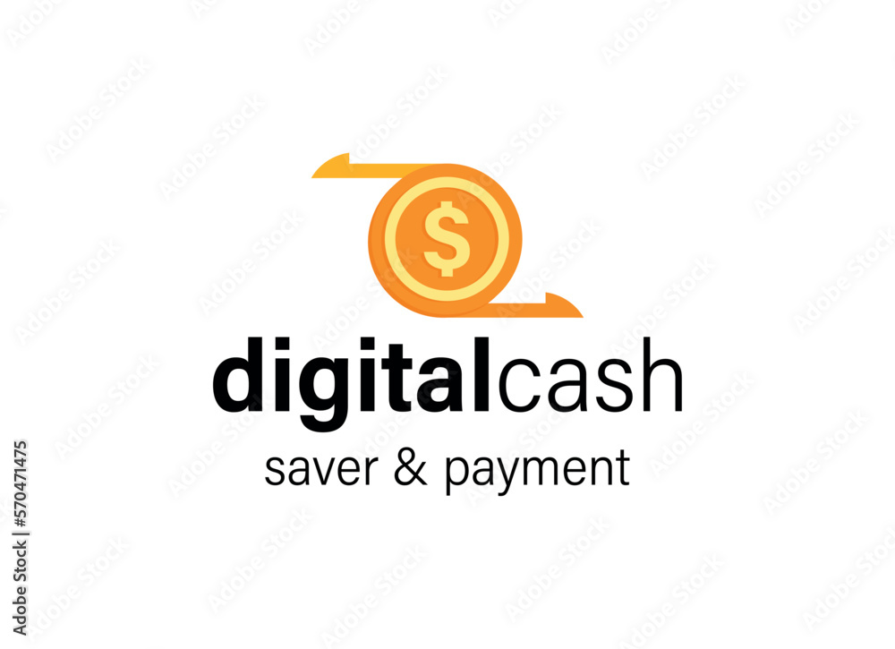 Digital Cash Money Logo Design Template Download Stock Vector | Adobe Stock