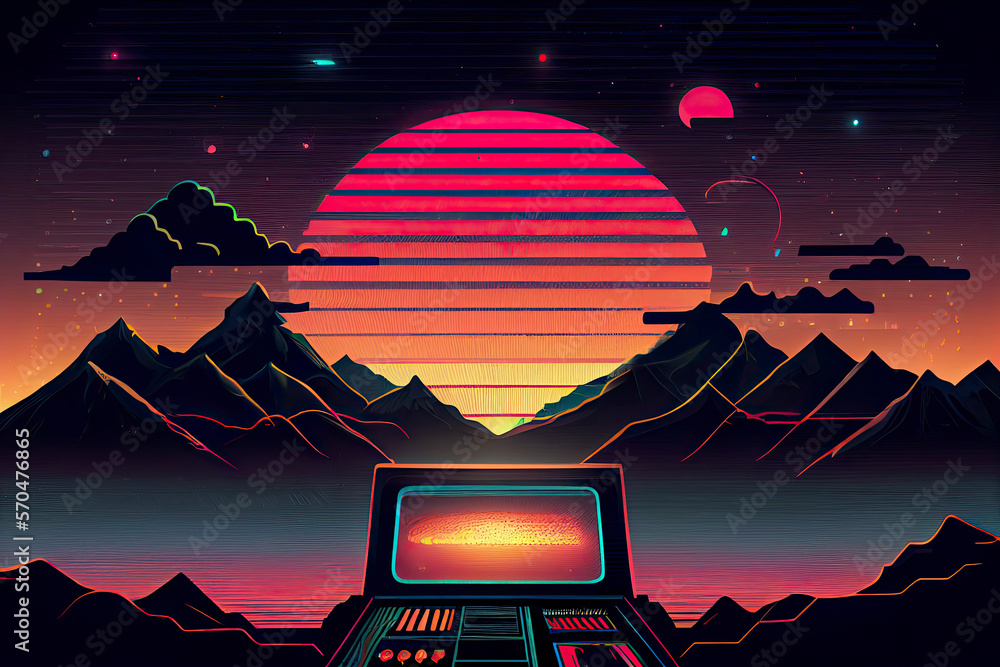 Retro 80s Background Stock Illustration | Adobe Stock