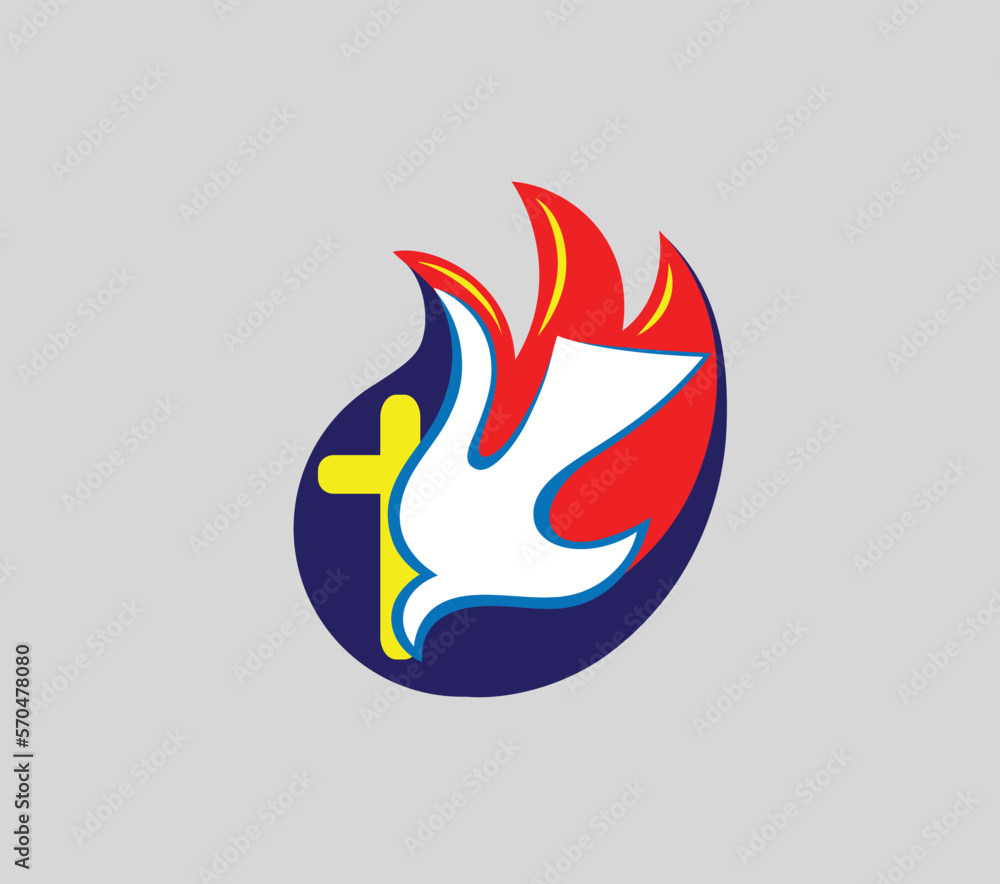 Holy Spirit Fire Logo, art vector design Stock Vector | Adobe Stock