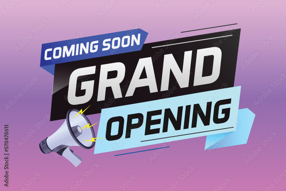coming soon grand opening word concept vector illustration with ...