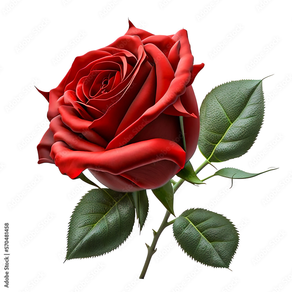red rose 3d render realistic illustration Stock Illustration | Adobe Stock