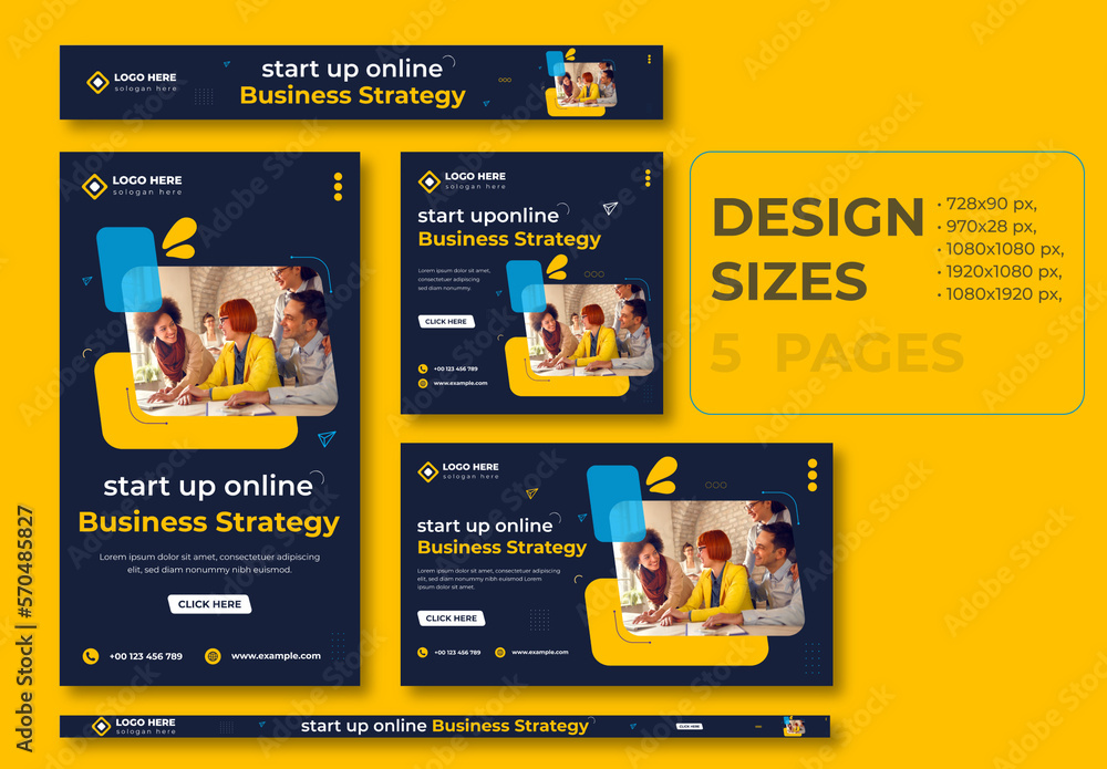 Business Web Banner Ads Set Design Template Stock Template | Adobe Stock