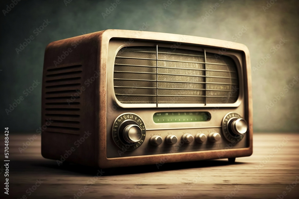 Old retro radio Realistic illustration of an old radio receiver of the ...