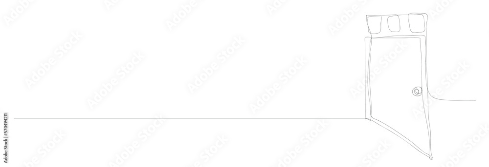 Single one line drawing of door. Back to school minimalist, education ...