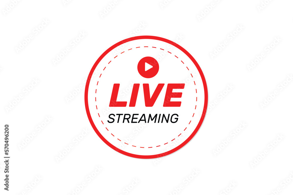 Rounded Live Stream logo design. Stock Vector | Adobe Stock