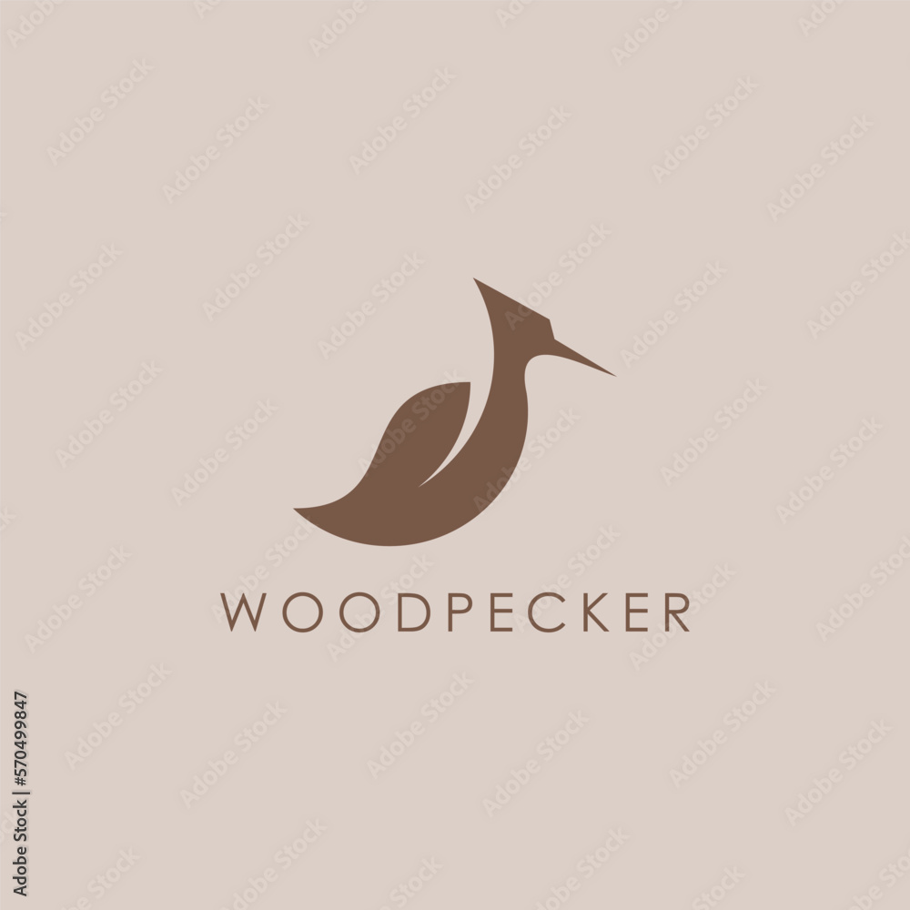 Woodpecker Symbolism in a Bold and Unique Logo Design Stock Vector ...