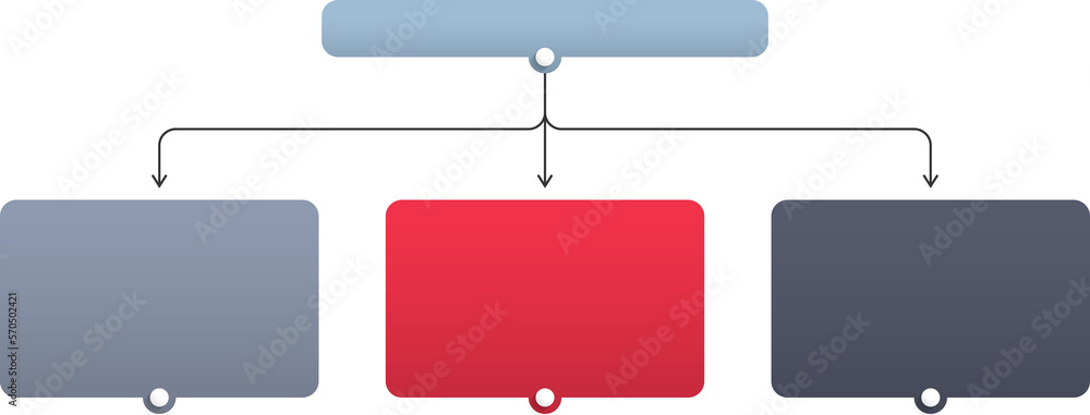 Flowchart with 3 elements, diagram template Stock Illustration | Adobe ...