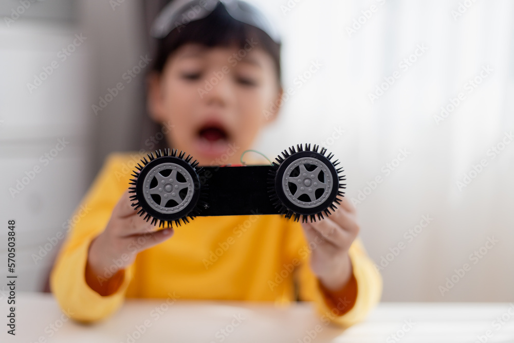 Asia students learn at home in coding robot cars and electronic board ...