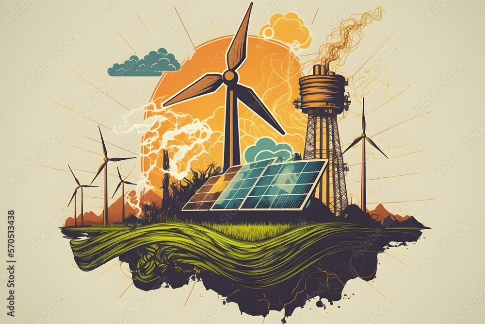 Embrace Clean Energy with this Vibrant Generative AI Vector ...