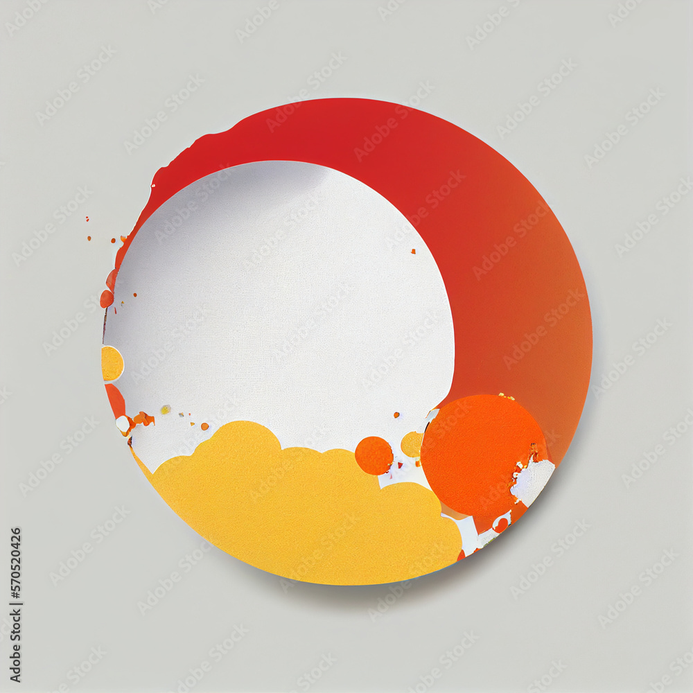 Red orange yellow colors bright bold circular dots circle blank copy ...