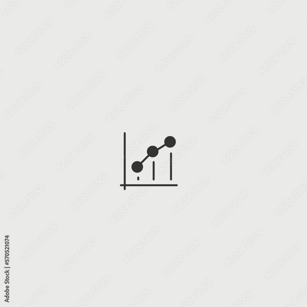 Dot Chart solid art vector icon isolated on white background. filled ...