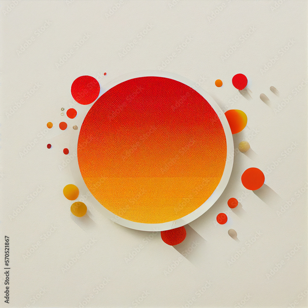 Red orange yellow colors bright bold circular dots circle blank copy ...