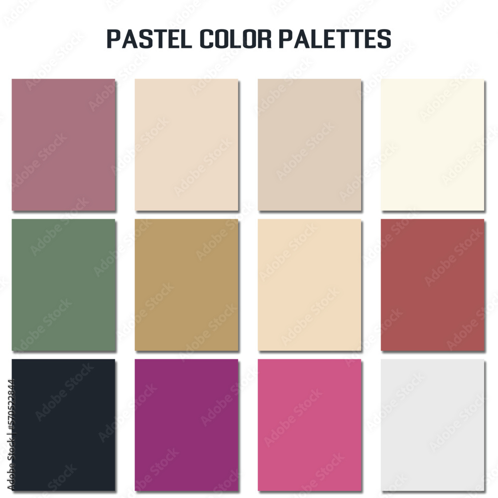 Abstract pastel color palettes set, multi color combination palettes ...