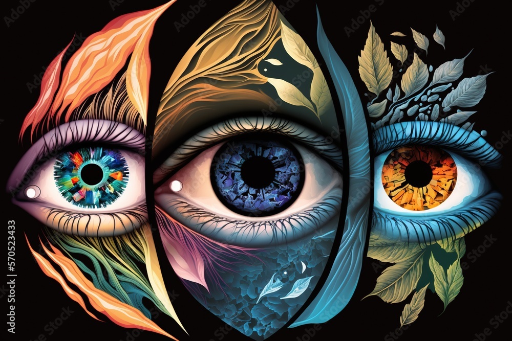 Visualization of vision sense represented by pattern showing sensory ...