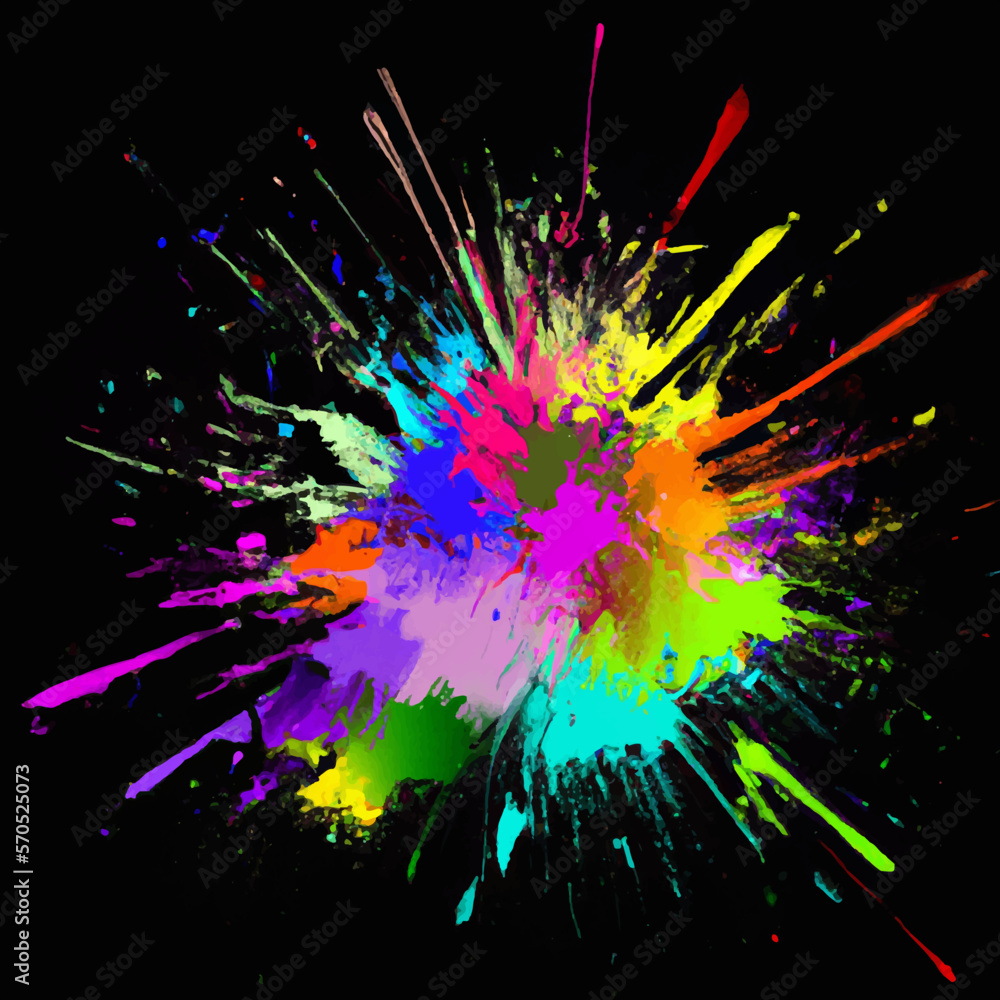 abstract color splash and explosion vector illustration. color splash ...