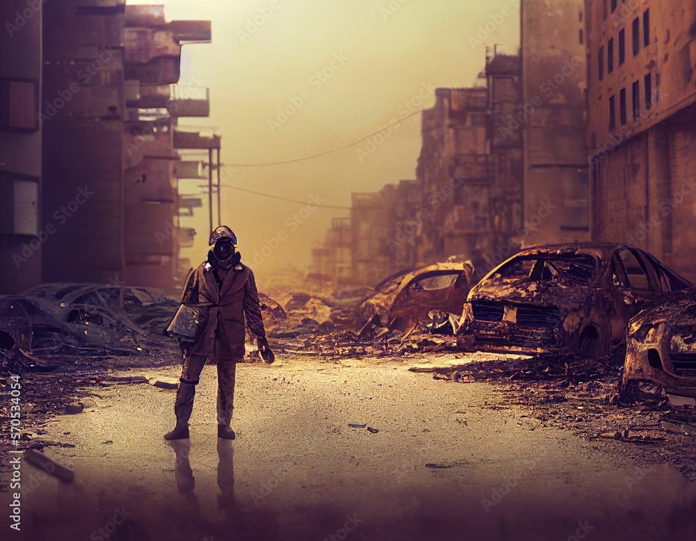 an imaginary journey of a city devastated by a nuclear disaster created ...