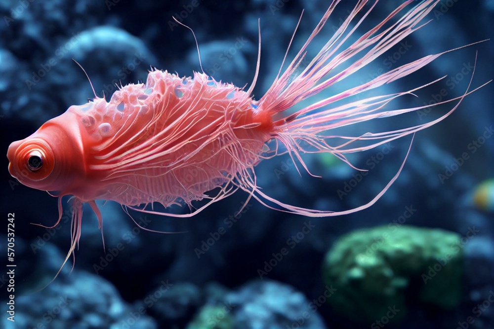 copepod from a reef aquarium under the microscope (maxillopoda ...