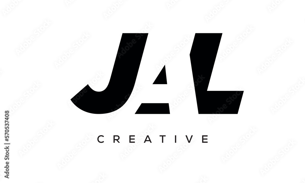 JAL letters negative space logo design. creative typography monogram ...