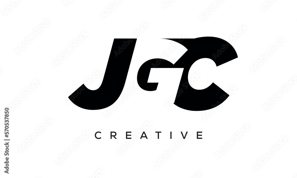 JGC letters negative space logo design. creative typography monogram ...
