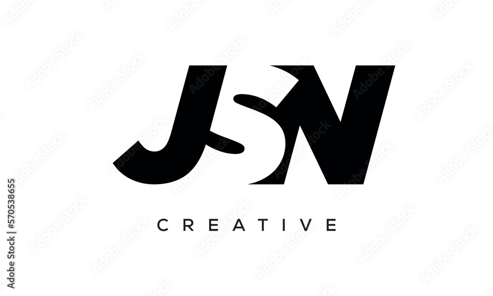 JSN letters negative space logo design. creative typography monogram ...
