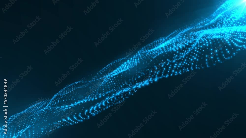 Blue particle form, futuristic neon graphic Background, science energy ...