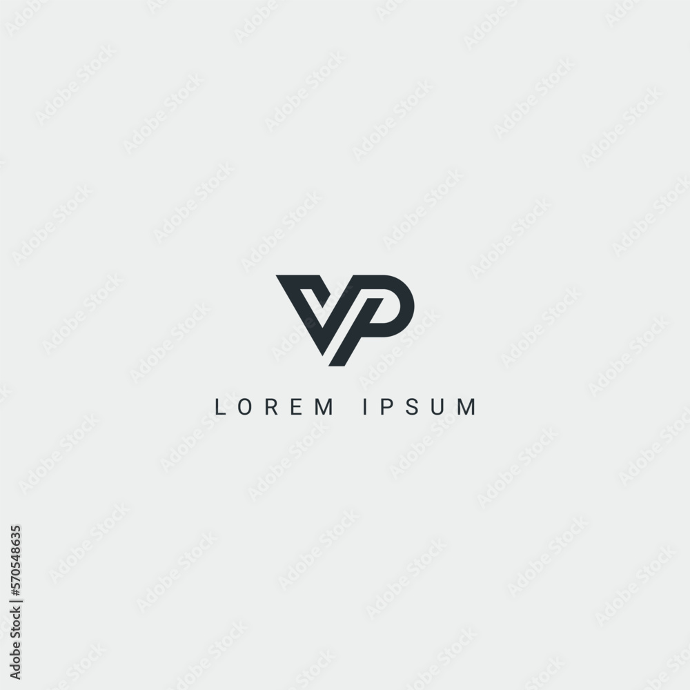 Awesome creative trendy letter VP PV initial based icon logo. Stock ...