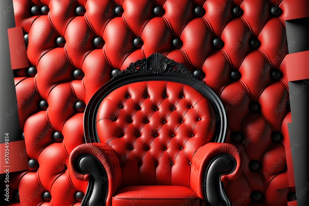 Sillon rojo de lujo estilo clásico, asiento barroco de estilo moderno ...