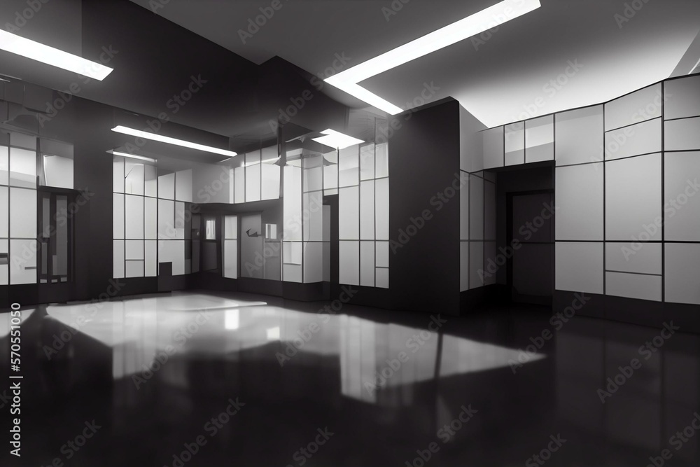 360 degree full panorama environment map of black minimalistic studio ...