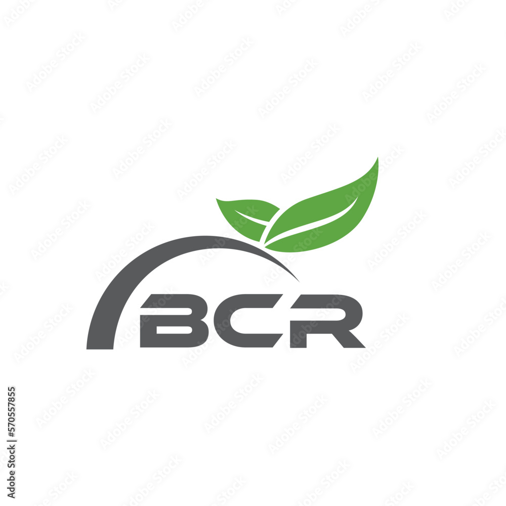 BCR letter nature logo design on white background. BCR creative ...