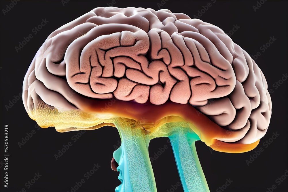 Human brain anatomy model for learning process of nervous system ...