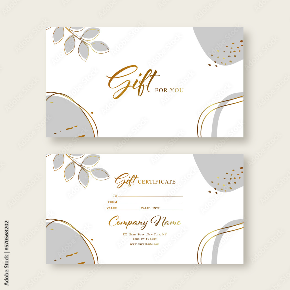 Gift voucher card template. Modern discount coupon or certificate ...