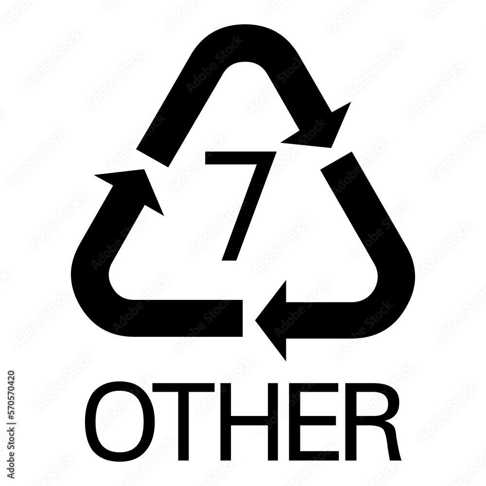 Plastic recycling code other 7 symbol Stock Illustration | Adobe Stock
